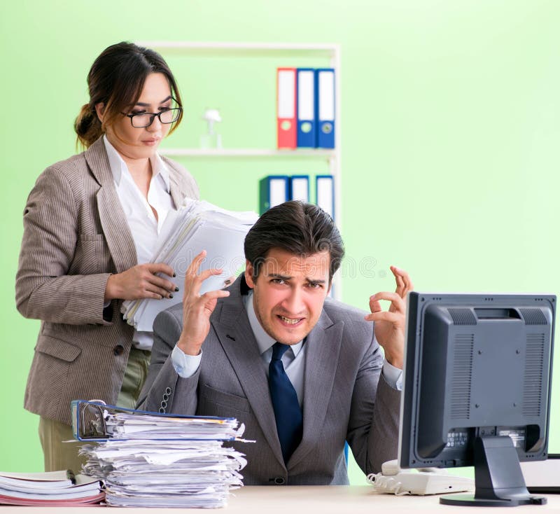 Man Employee Suffering from Excessive Work Stock Photo - Image of ...