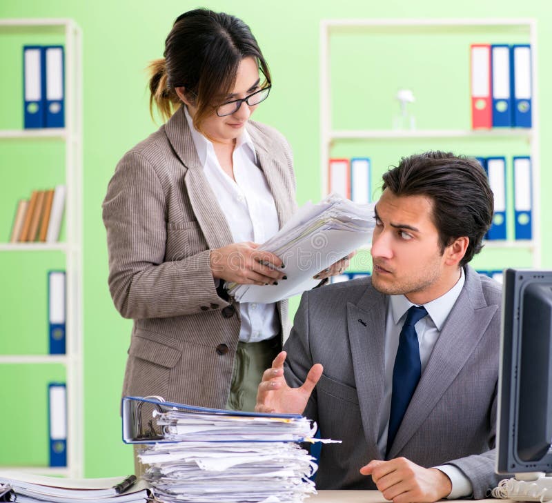 Man Employee Suffering from Excessive Work Stock Image - Image of ...