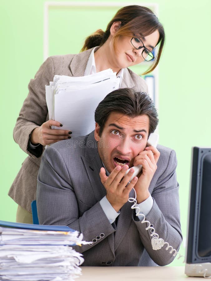 Man Employee Suffering from Excessive Work Stock Image - Image of ...