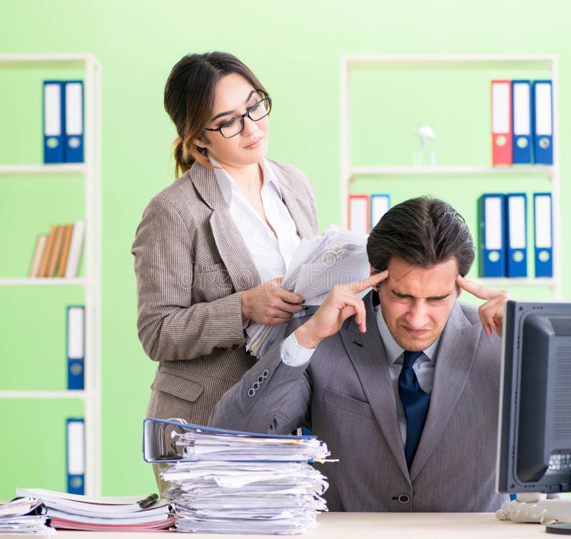 Man Employee Suffering from Excessive Work Stock Image - Image of ...