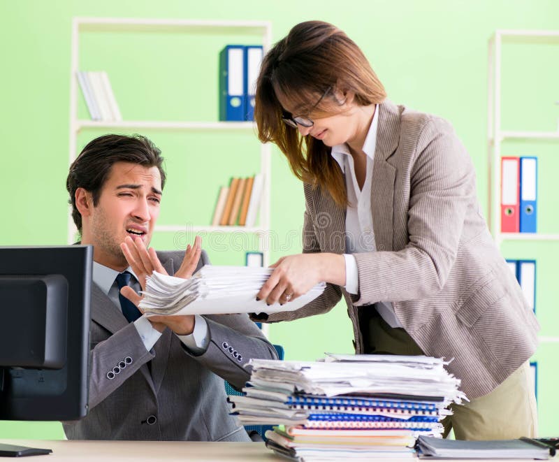 Man Employee Suffering from Excessive Work Stock Photo - Image of ...