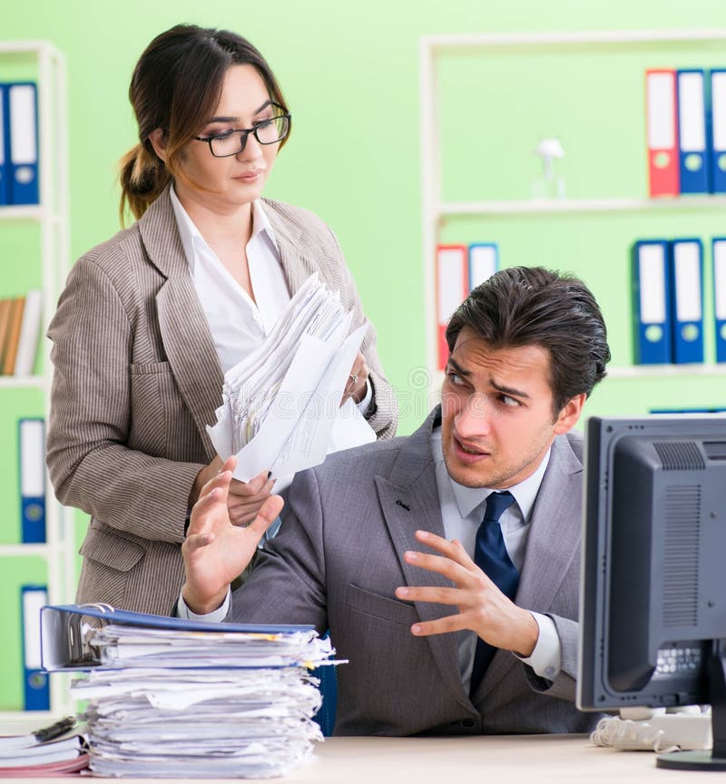 Man Employee Suffering from Excessive Work Stock Image - Image of ...