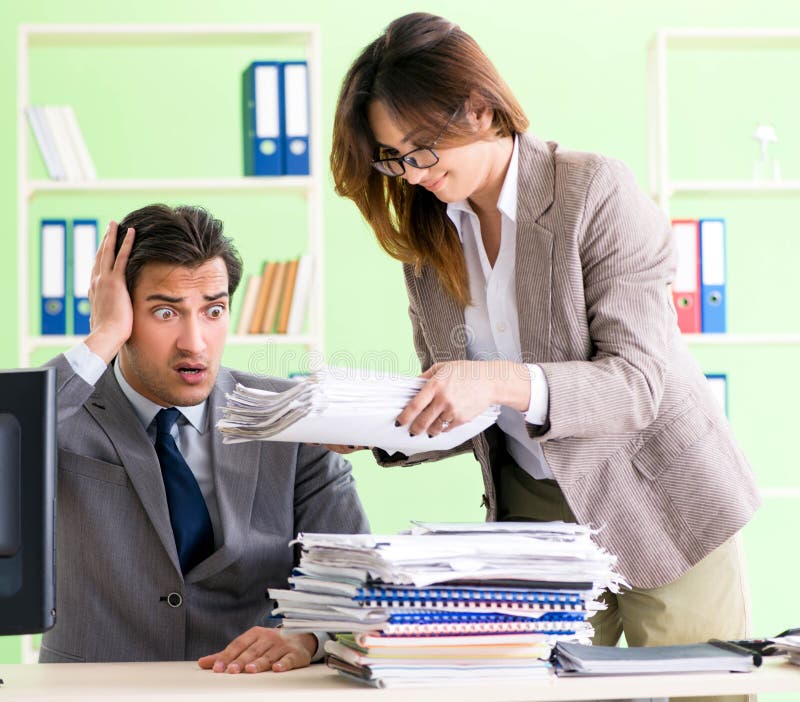 Man Employee Suffering from Excessive Work Stock Image - Image of ...