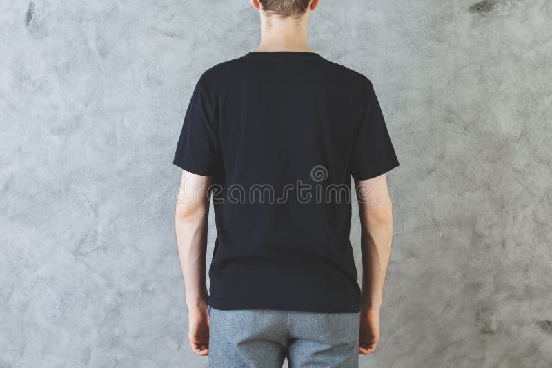 Man in Empty Black Shirt Back Stock Image - Image of copy, back: 95307707