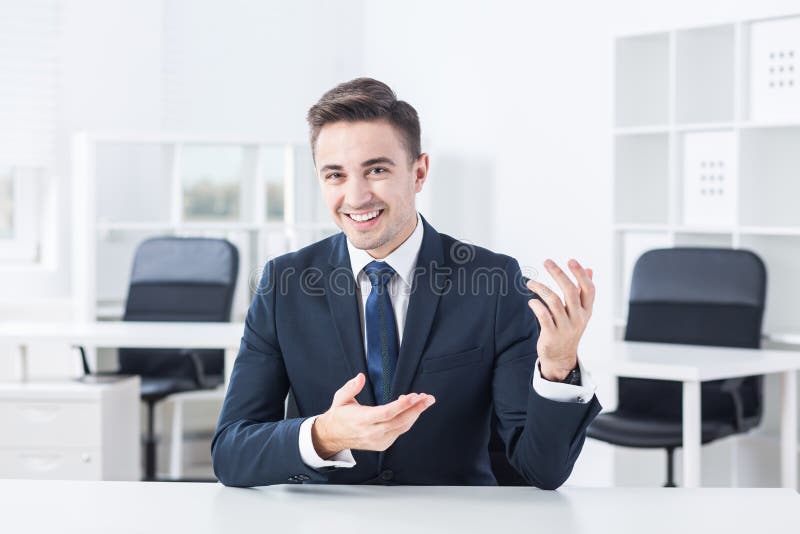 Man in empty office stock image. Image of life, interview - 68068799