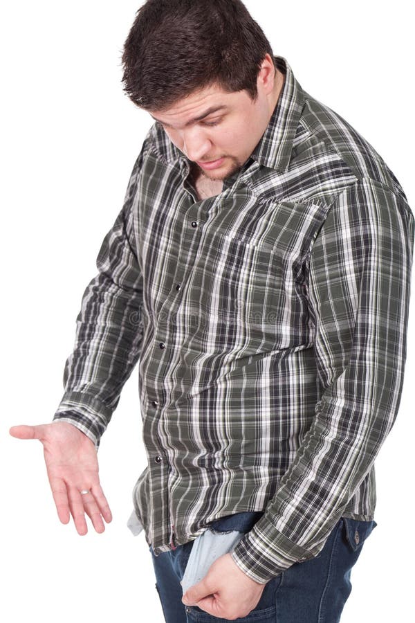 Man with empty pocket stock photo. Image of debt, empty - 25424498
