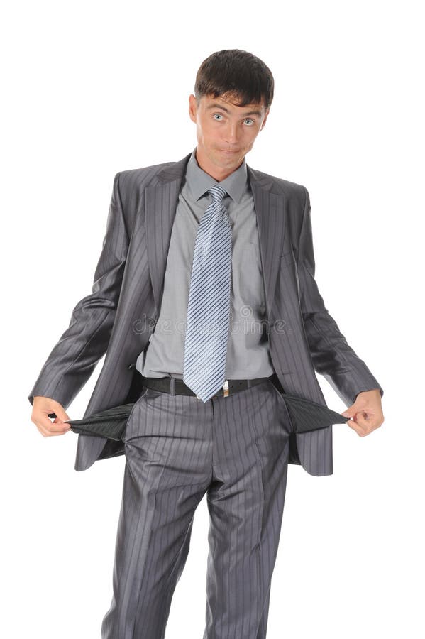 Man with empty pockets stock photo. Image of problems - 16169380