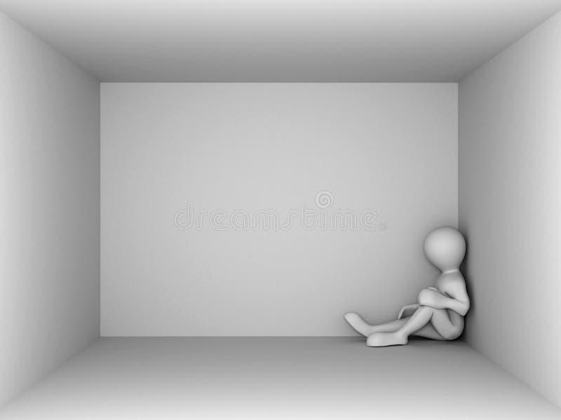 Man in an empty room stock illustration. Illustration of indoors - 11592445