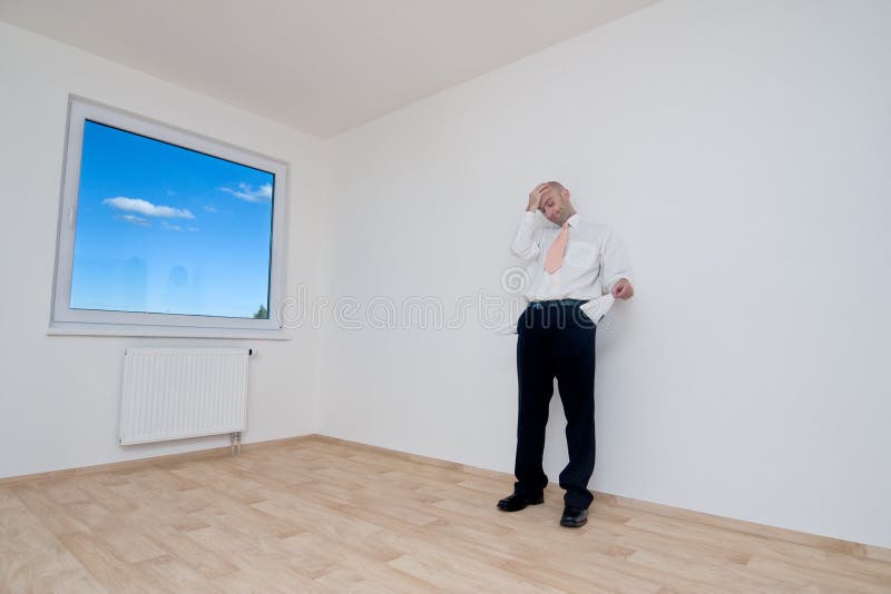 Man in empty room stock photo. Image of lean, wall, deprivation - 6398962