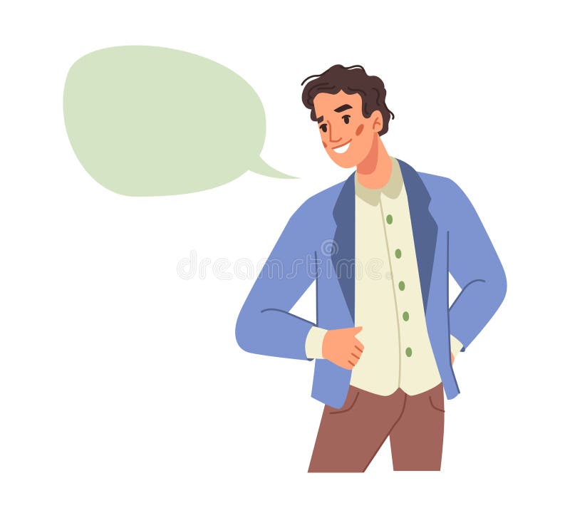 Communication Chat Box Man and Empty Speech Bubble Stock Vector ...