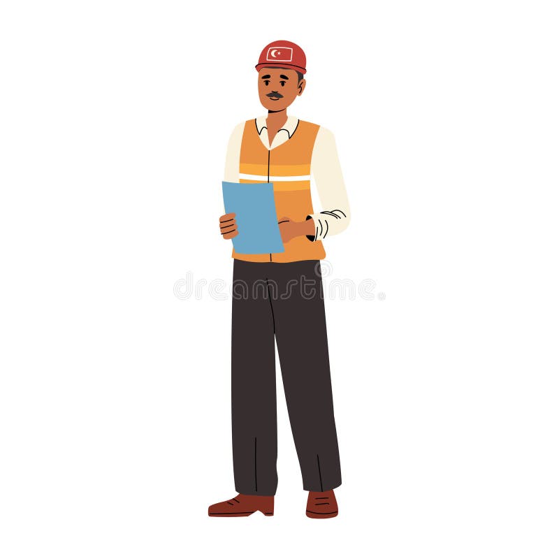 Man Engineer. Isolated Vector Illustration Stock Vector - Illustration ...