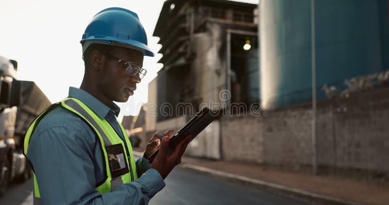 Tablet, Progress or People in Construction Site for Inspection ...