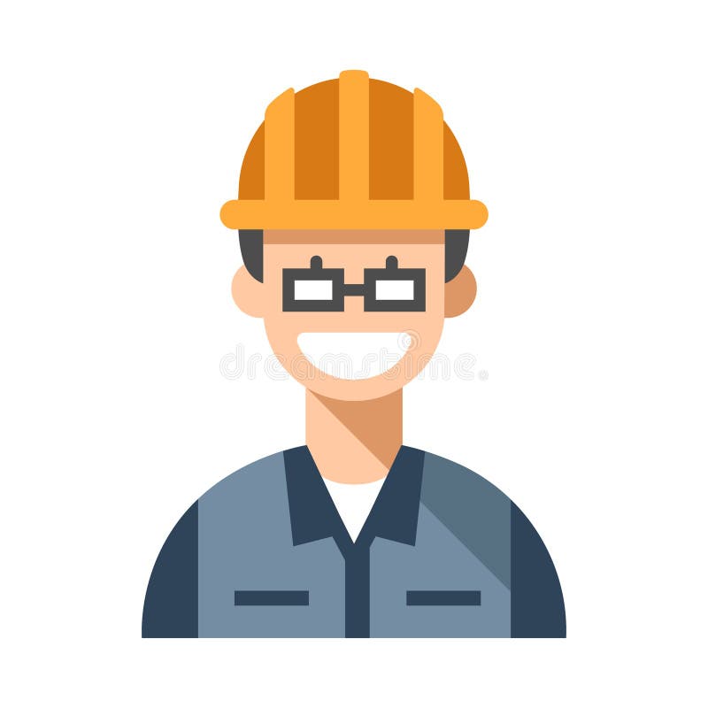 Engineer Flat Icon stock vector. Illustration of engineer - 123835973