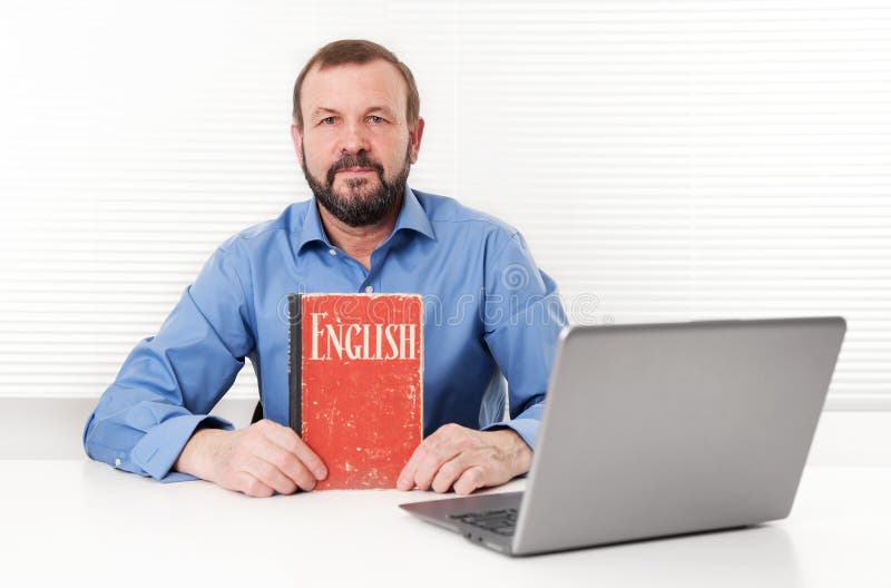 Man with English book stock photo. Image of english, happy - 29223102
