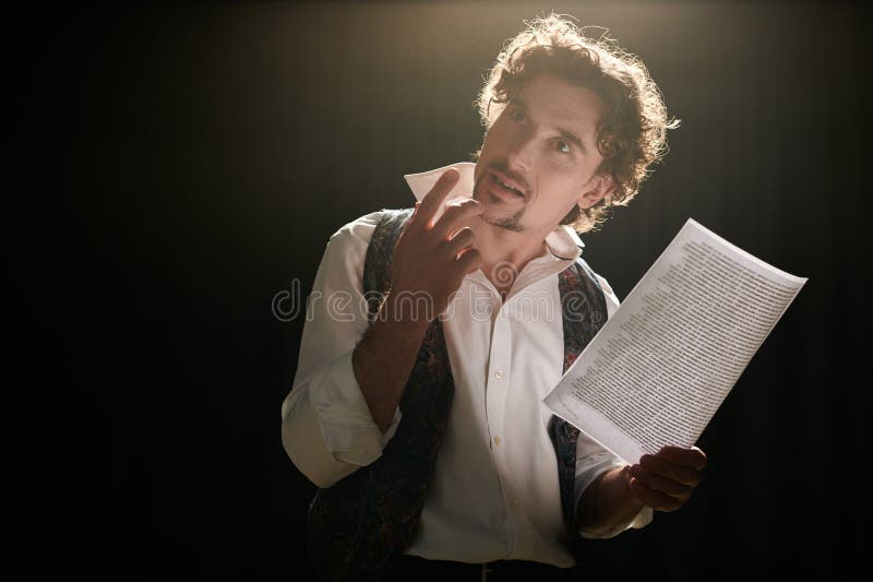 A Man Engrossed in a Script Stock Image - Image of attractive, reading ...