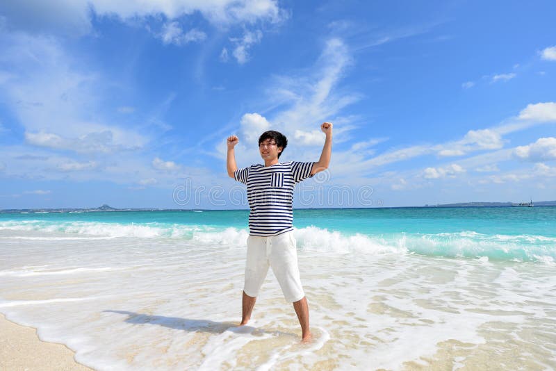 Man enjoy the sun. stock photo. Image of face, asian - 134337102