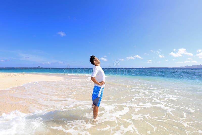 Man enjoy the sun. stock photo. Image of joyful, healthy - 59414262