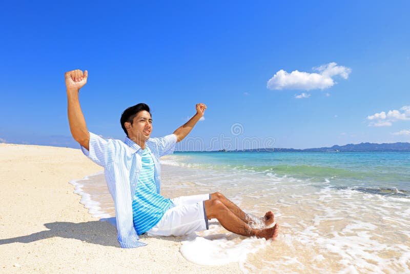 Man enjoy the sun. stock image. Image of health, attractive - 59821299