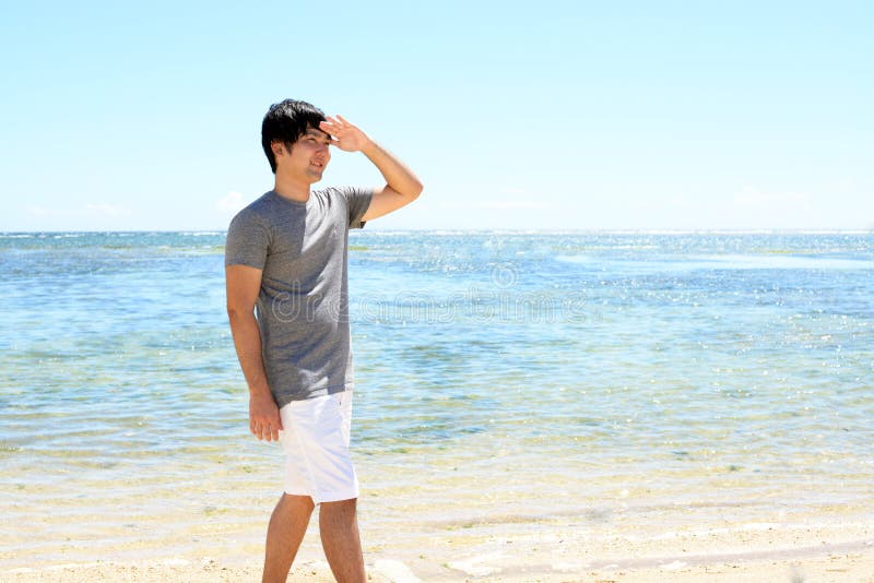 Man enjoy the sun. stock photo. Image of joyful, relaxed - 93023144