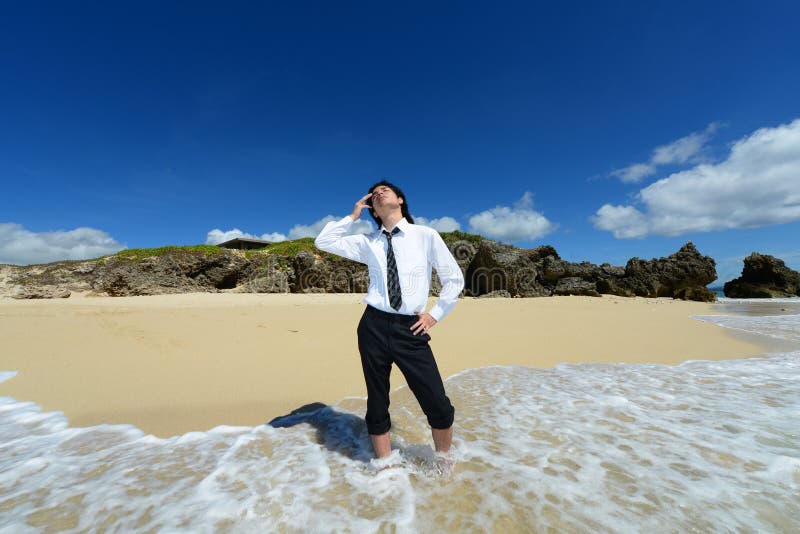 Man enjoy the sun. stock image. Image of attractive, paradise - 38587453