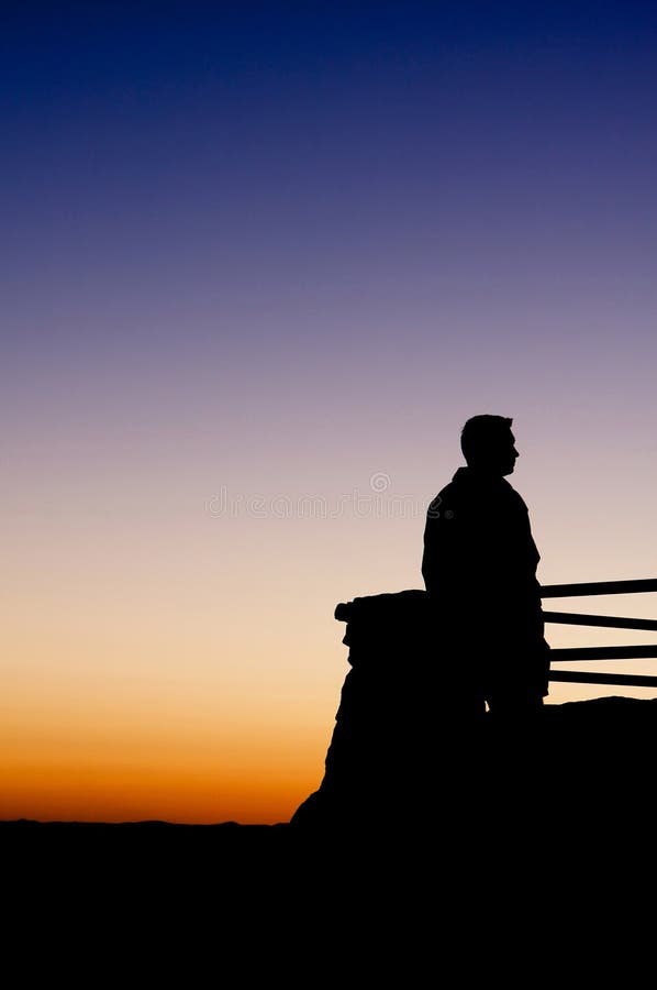Man Enjoying an Amazing View at Sunset Stock Photo - Image of nature ...