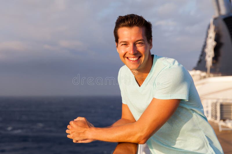 Man enjoying cruise stock photo. Image of caucasian, deck - 47827426