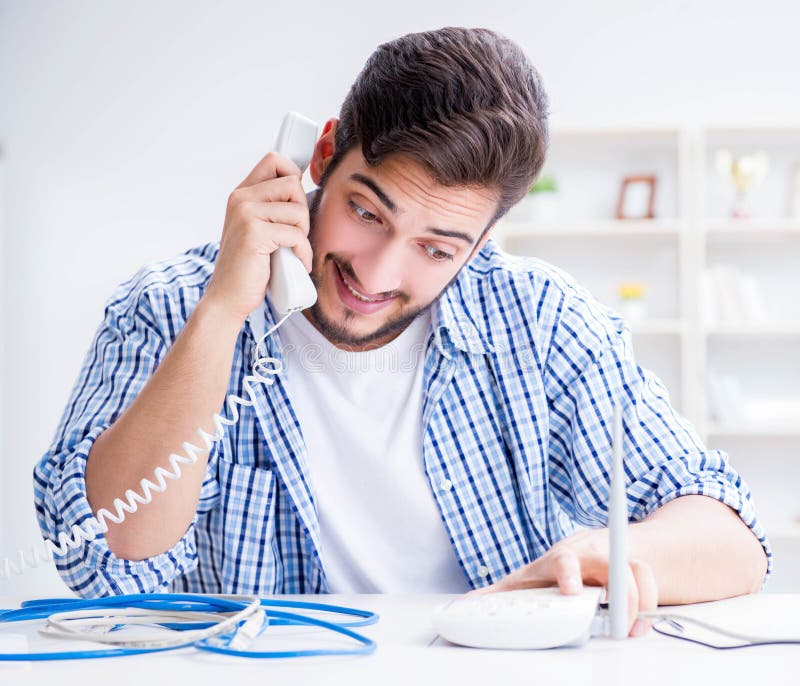 Man Enjoying Fast Internet Connection Stock Image - Image of device ...
