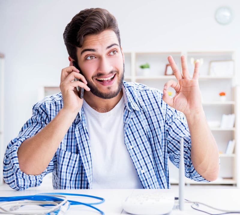 The Man Enjoying Fast Internet Connection Stock Photo - Image of ...