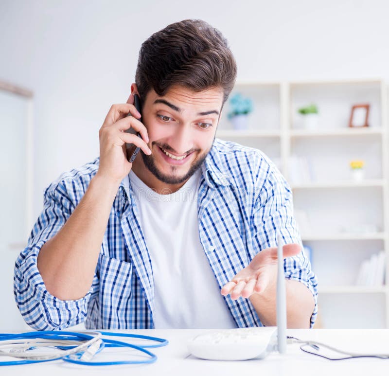 Man Enjoying Fast Internet Connection Stock Image - Image of connection ...