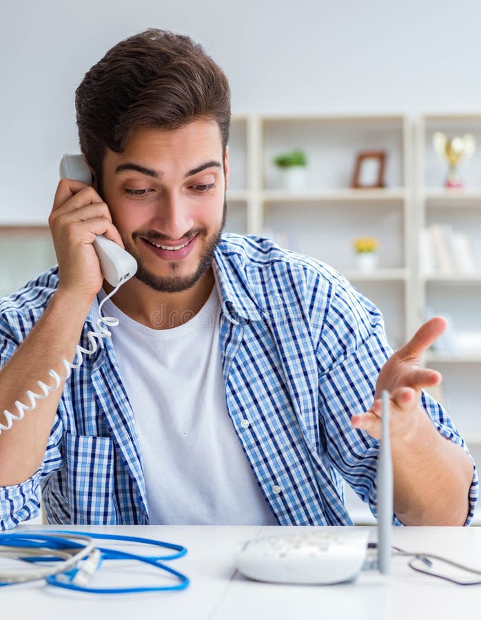 Man Enjoying Fast Internet Connection Stock Photo - Image of good ...