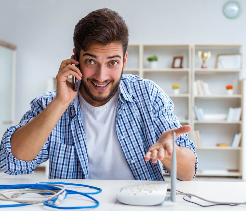 Man Enjoying Fast Internet Connection Stock Photo - Image of phone ...