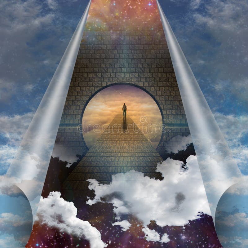 Wizard Opening a Maze Portal Digital Art Stock Illustration ...