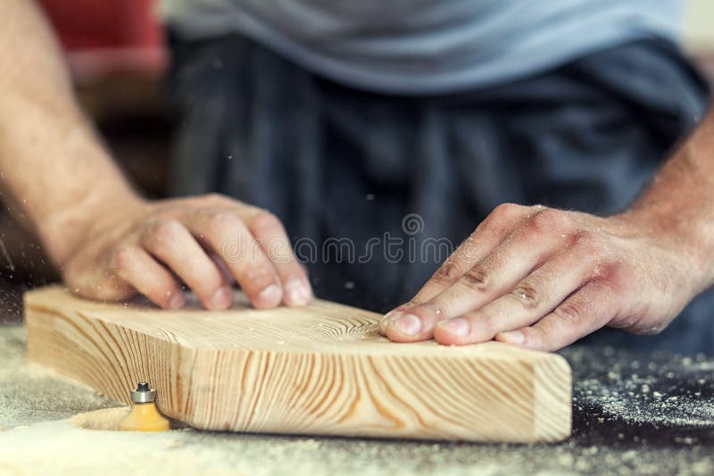 Man Equals a Wooden Bar Milling Machine Stock Image - Image of ...