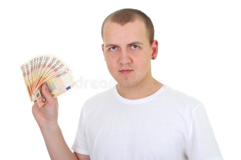 Man with euro banknotes stock photo. Image of income - 22722468