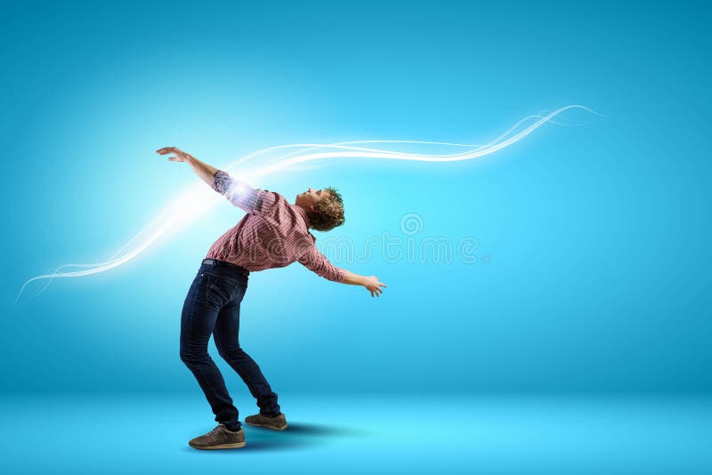 Man evading from items stock photo. Image of evade, portrait - 42984392
