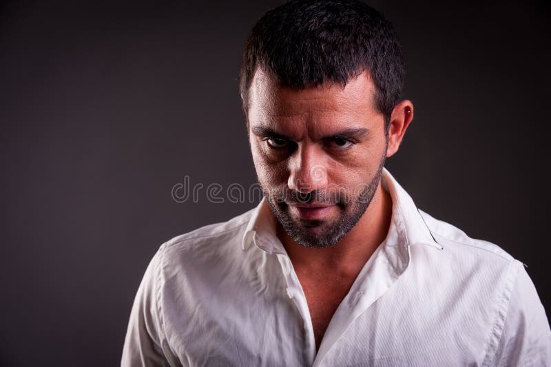 Man with evil look stock photo. Image of nervous, representing - 46359382