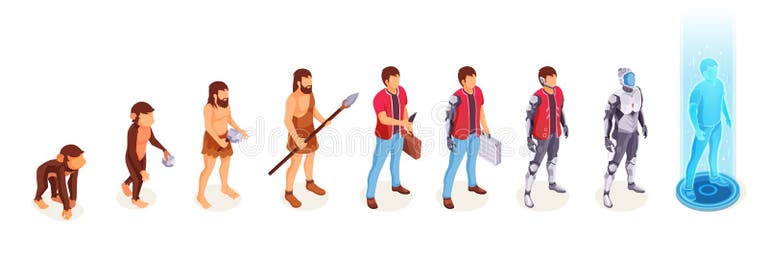 Evolution Man To Robot Stock Illustrations – 217 Evolution Man To Robot ...