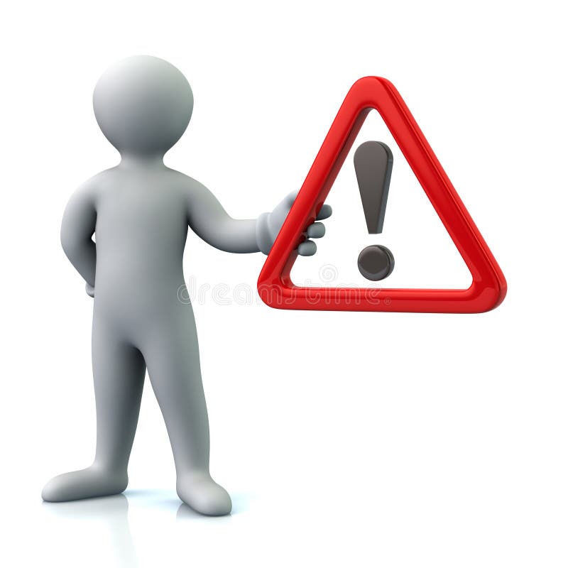 Man and exclamation mark stock illustration. Illustration of close ...