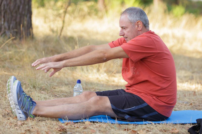 Man and Exercise for Flexibility Stock Image - Image of fitness ...
