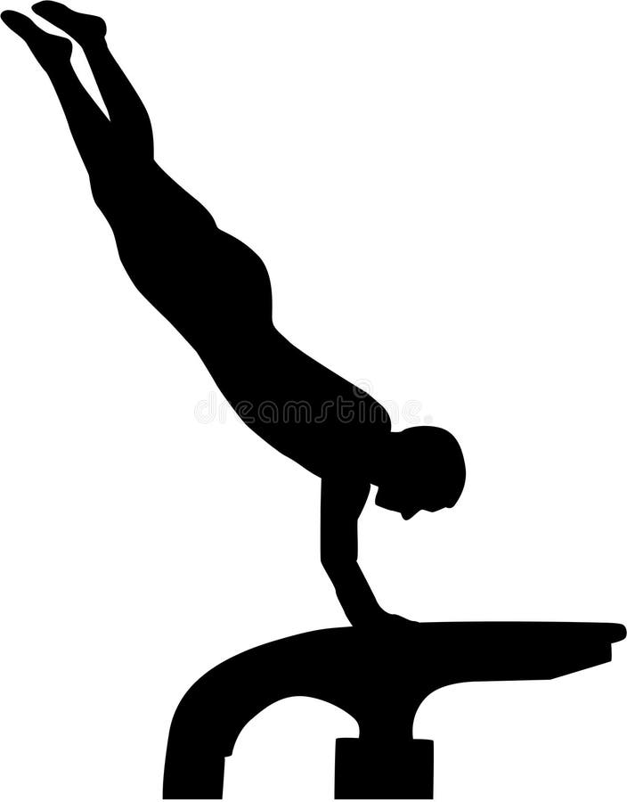 Man Exercise on Vaulting Table Stock Vector - Illustration of ...