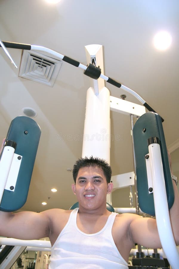 Man exercising stock photo. Image of barbell, building - 7166970