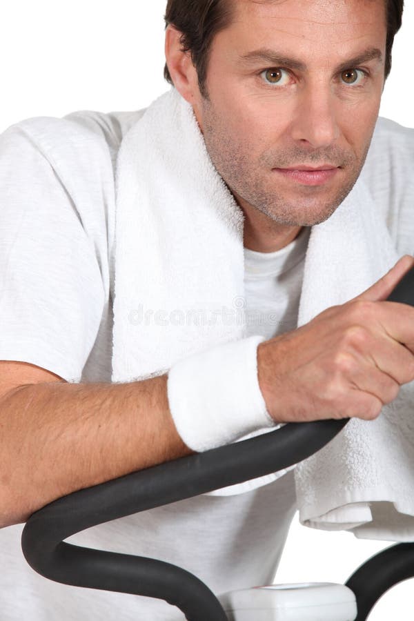 Man exercising at gym stock photo. Image of running, exercising - 26494864