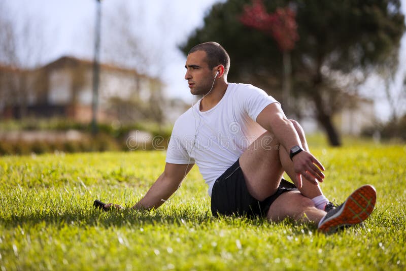 Man exercising in outdoor stock photo. Image of athlete - 40163704