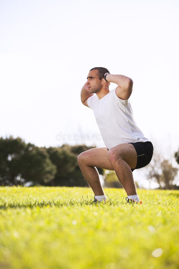 Man exercising in outdoor stock photo. Image of full - 45804450