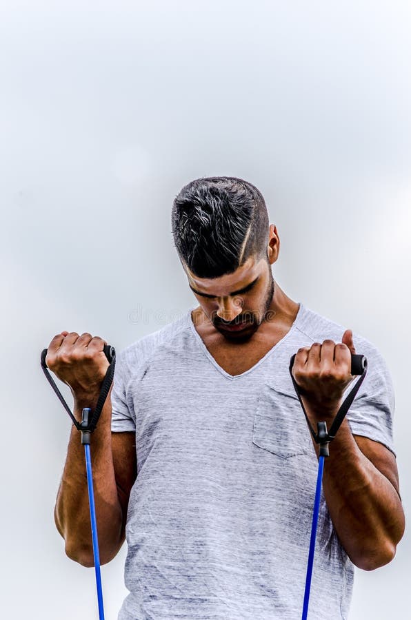 Man exercising outdoor stock photo. Image of latin, body - 40931962