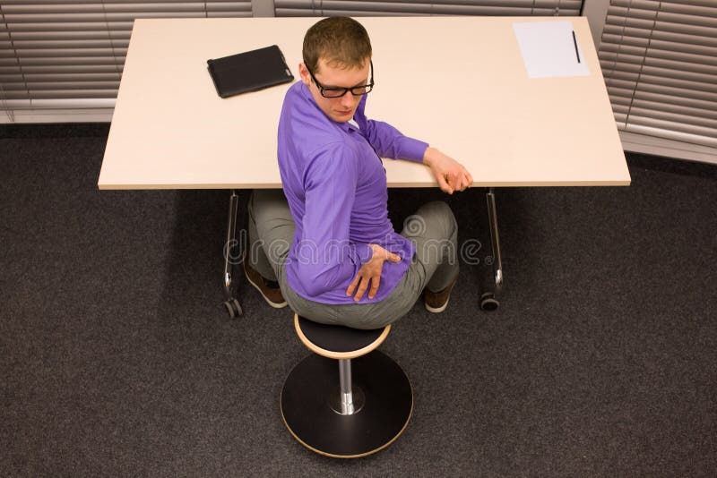 Man Exercising during Short Break in Work Stock Photo - Image of pain ...