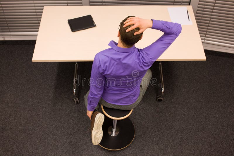 Man Exercising during Short Break in Work Stock Photo - Image of ...