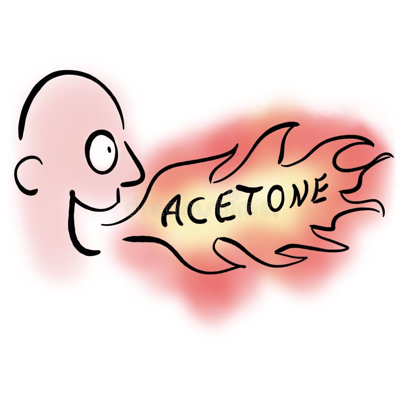 Man Exhales Acetone Like Fire Stock Illustration - Illustration of ...
