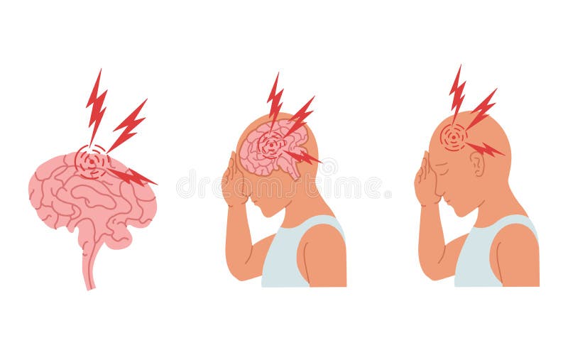 Vector Illustration of a Person Experiencing Headache and Inflammation ...