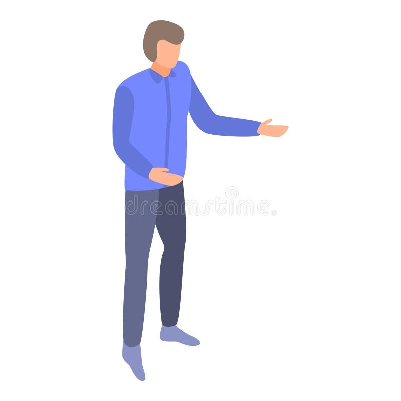 Man Explain Icon, Isometric Style Stock Vector - Illustration of ...